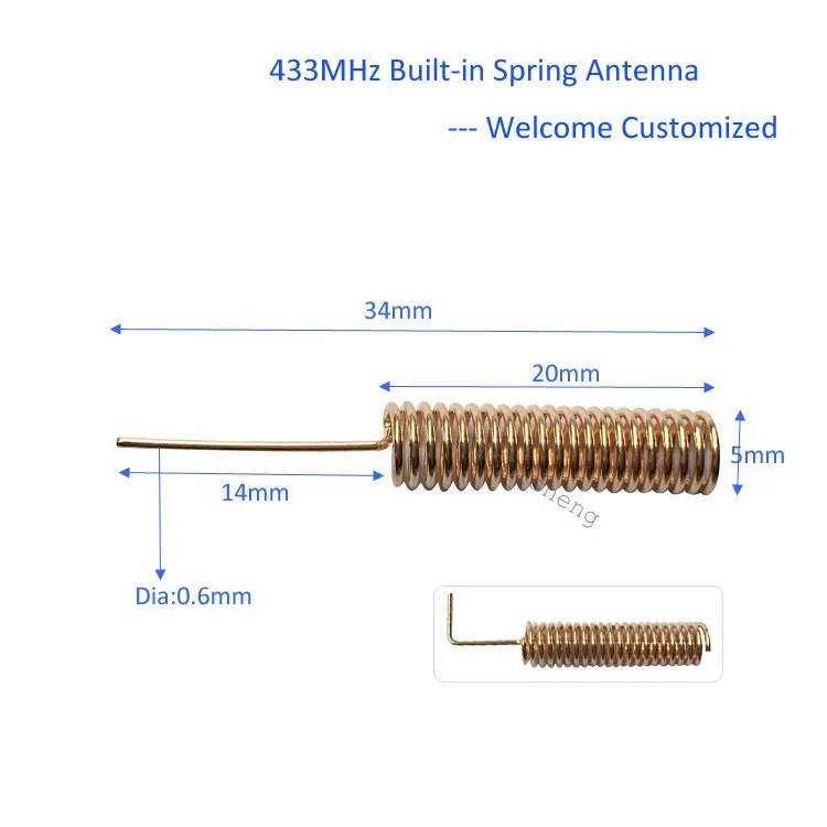 Manufacture coil 433mhz spring antenna 2.15dBi Internal Helical omni ...