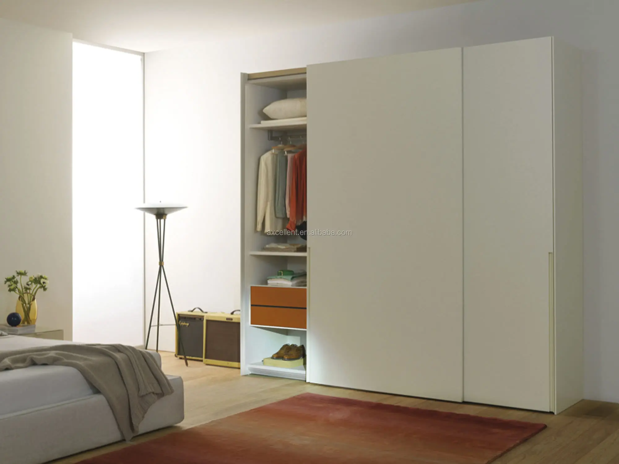 Double Color Wardrobe Designs,Mdf Wardrobe Furniture With Sliding Door ...