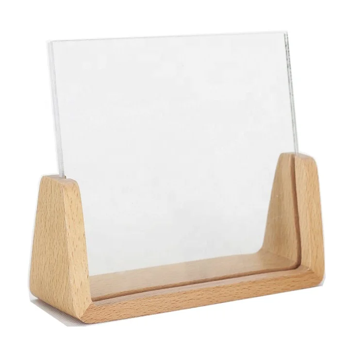 Custom Houten Acryl Menu Houder | U Vorm Hout Acryl Tafel Tent | Hout ...