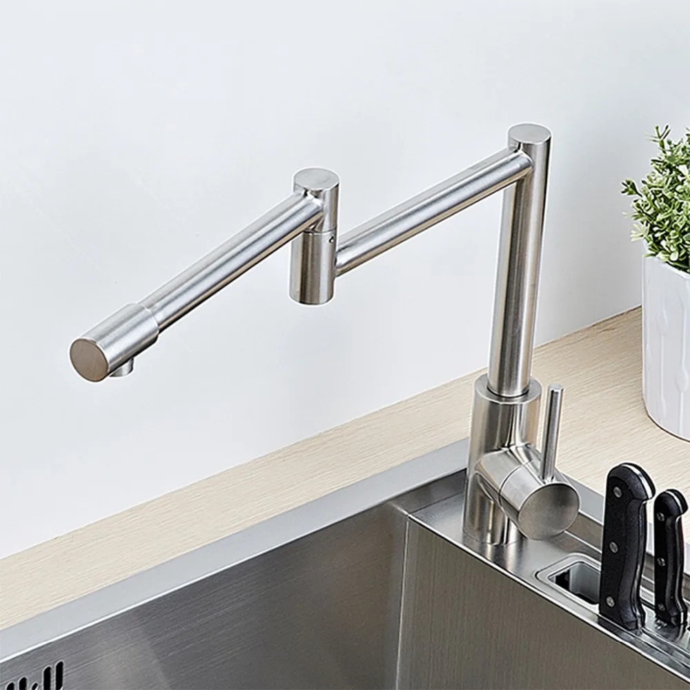 Newest Deck Mounted Pot Filler Water Tap Stainless Kitchen Sink Faucet ...