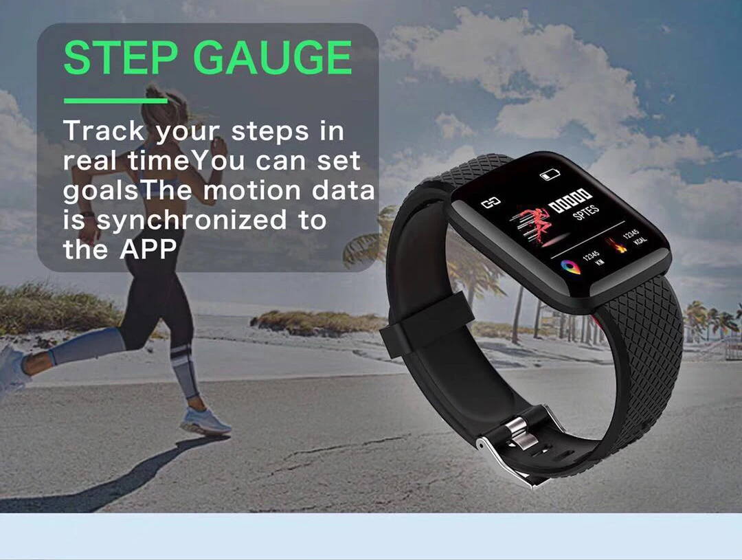 116 Plus Smart Bracelet Waterproof Step Calories Distance Sleep Monitor ...