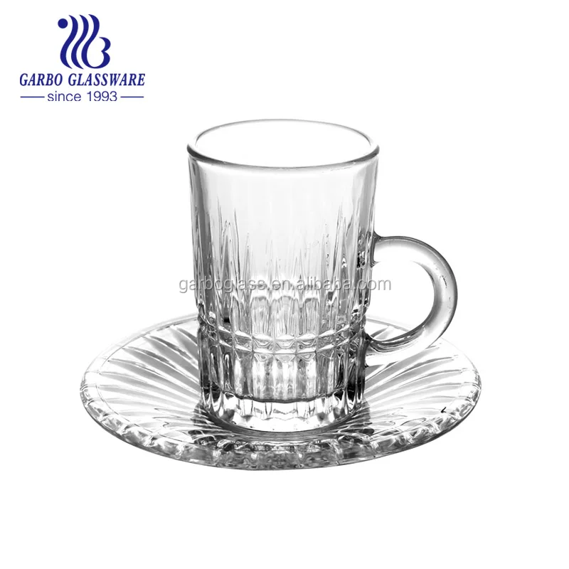 Middle East Style Turkish Glass Tea Cup & Saucer Set