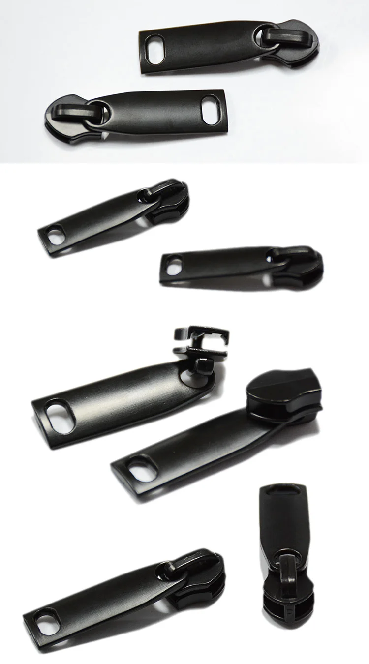 Fashion Plating Black Metal Zipper Slider for Nylon Zipper