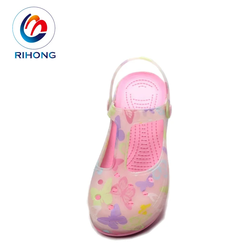 2019 New Arrival Fashionable Wedge Women Pvc clear Plastic Clogs Shoes ...