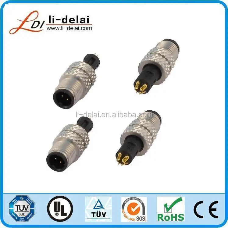 4pin Impermeable Ángulo Recto M5 Cable Hembra,Fijar Hilo M5x0.5,M5 90 ...