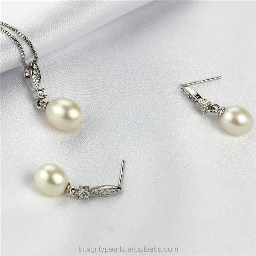 Fashion Elegant Nice Design Natural Pearls 925 Sterling Silver Pearl ...