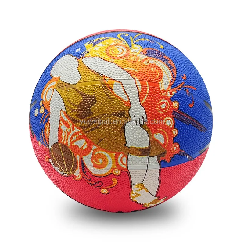 Custom Print 8 Panels Official Size 7 Basketball Mixed Color Rubber ...