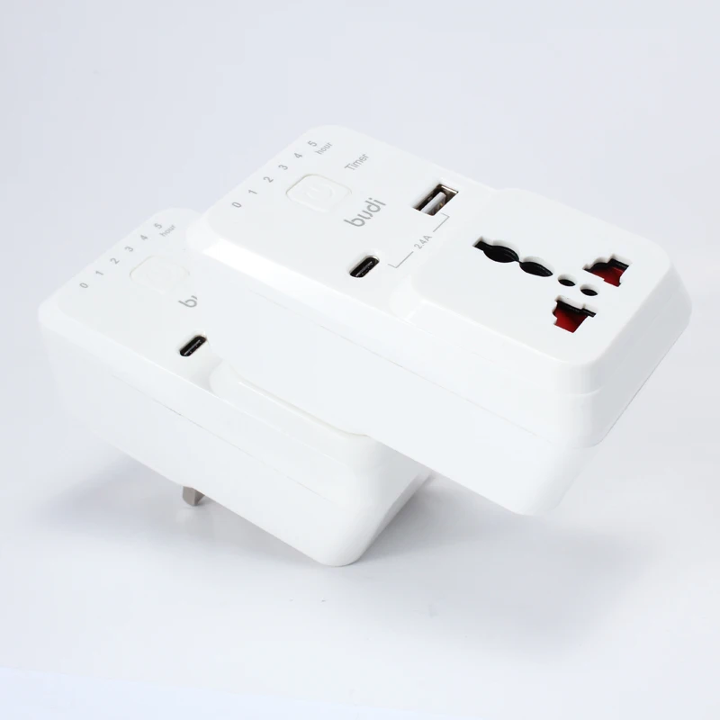 Budi Timer UK Plug 5v2.4a12w 1 Port USB Power Adapter Wall Home Travel ...