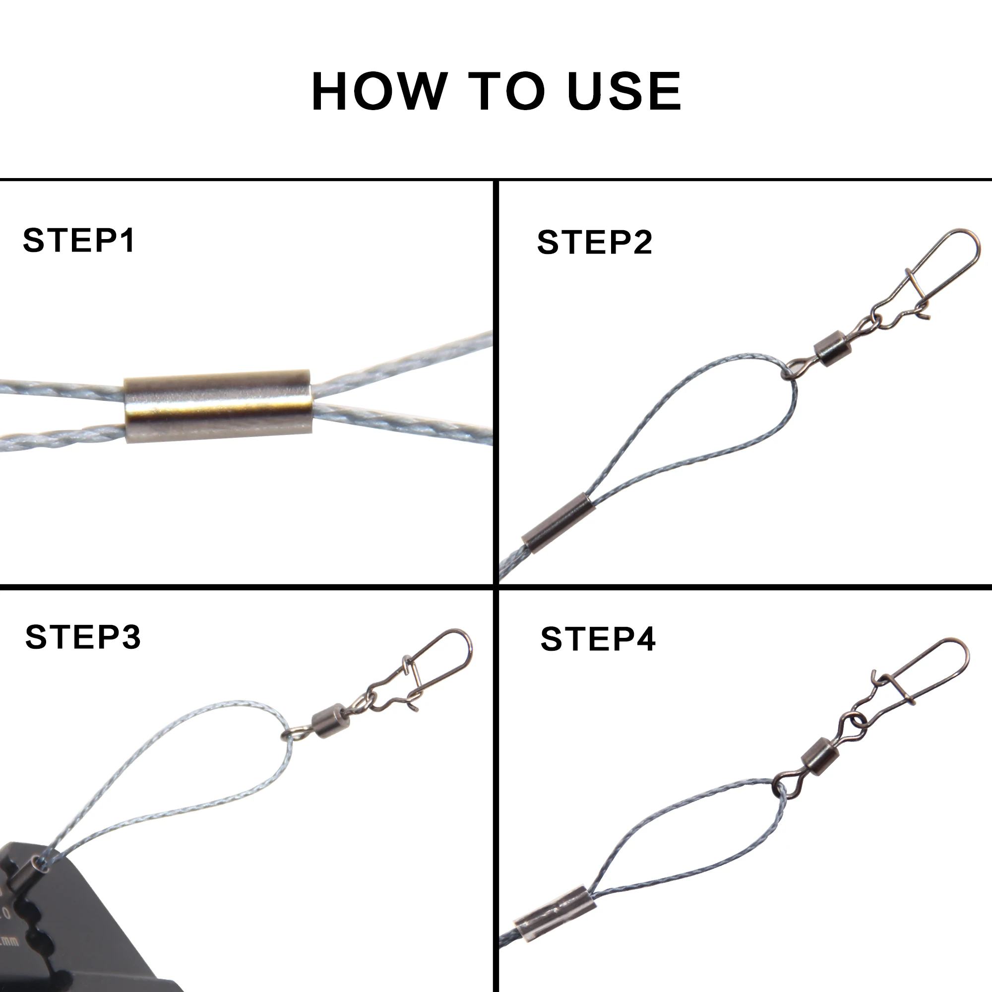 100pcs/bag Single Barrel Crimp Sleeves Copper Crimping Loop Sleeve ...