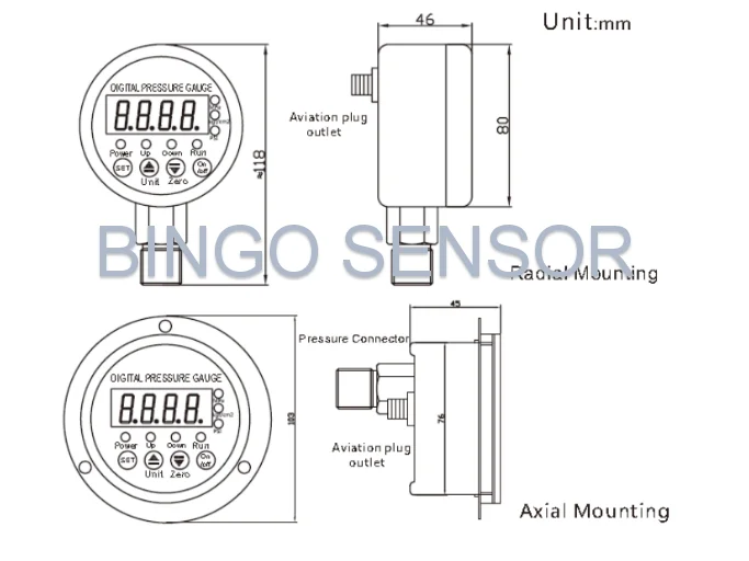 Digital Display Vacuum Pressure Switch Gauge Vacuum Digital Pressure ...