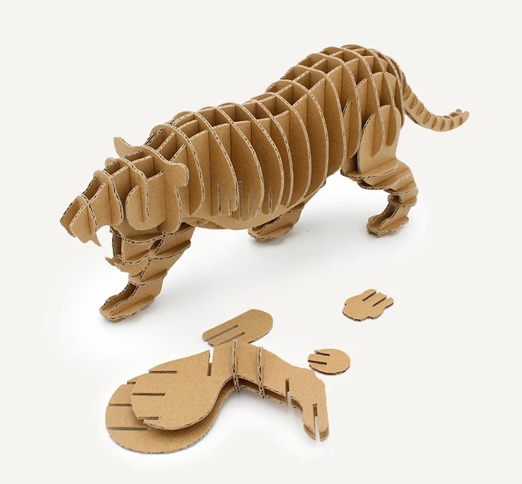 Cardboard Art 3d Model Tiger Home Decor - Buy Cardboard Art,Cardboard ...