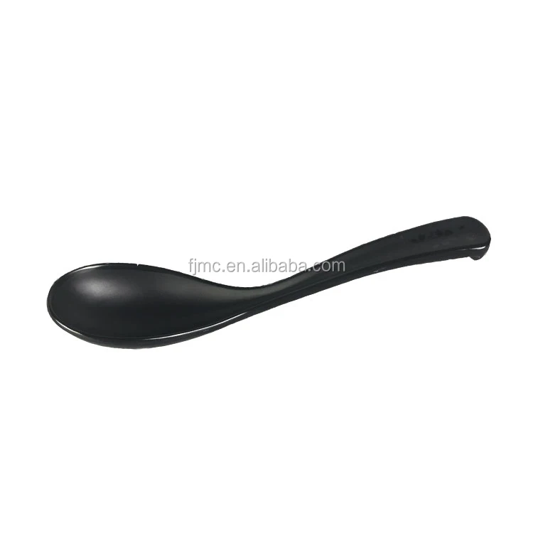 Black Color Japanese Canteen Use Plastic Melamine Miso Soup Spoon - Buy ...