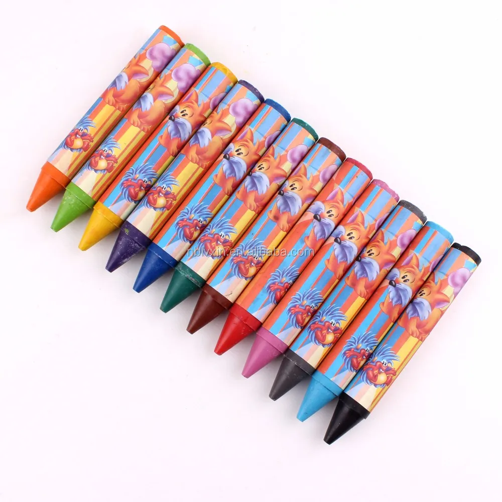 Creative Cute Crayon Cartoon Cute Animal Pattern 12 Color Art Painting ...