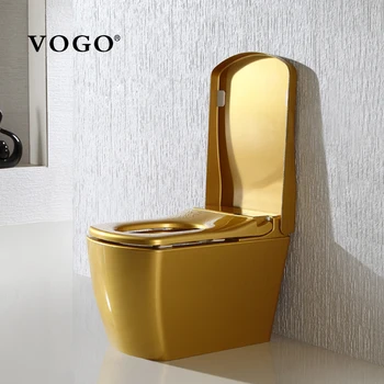 Luxury Washroom Wc Gold Color Wall Hung Self Clean Toilet Set - Buy ...