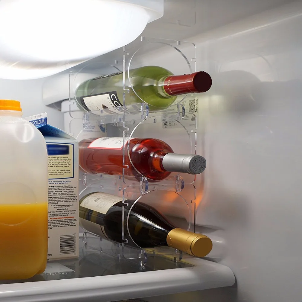 New Custom Easy Assembly Acrylic Inter Locking Wine Bottle Holer Clear ...