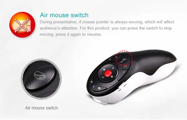 Unique Wireless Air Mouse With Gyro Sensor And Laser Pointer - Buy Air ...