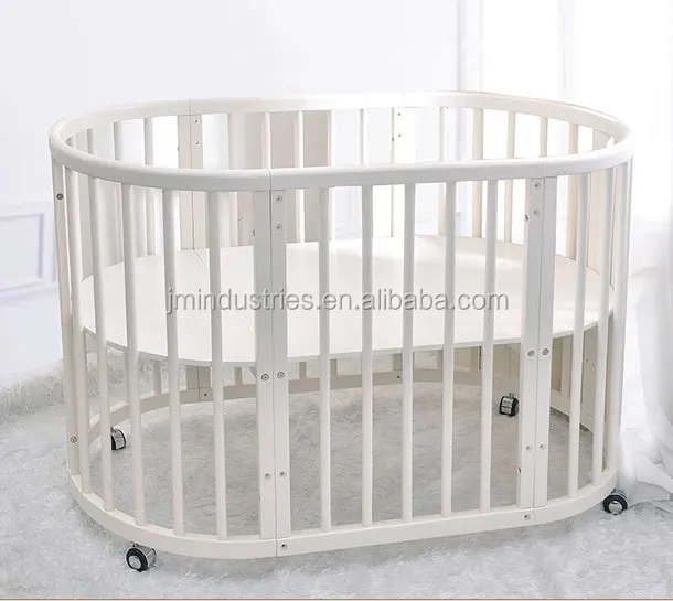 Lit bébé en bois ensemble, Rond lit bébé-Berceaux pour bébés-ID de ...