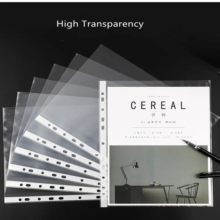 Colored Strip Sheet Protector Punch Pockets File Protector (manufactory ...