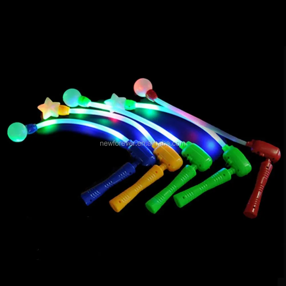Light Up Spinning Ratchet Led Ball Fiber Optic Matracas Wand Stick ...