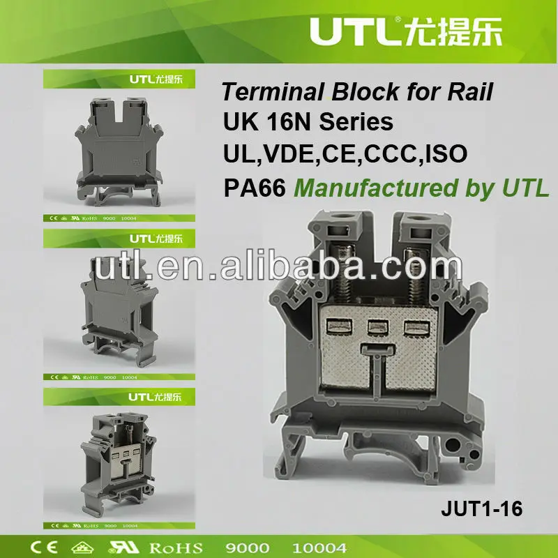 Uk16n Din Rail Mounted Screw Terminal Block 16mm - Buy Industrial ...