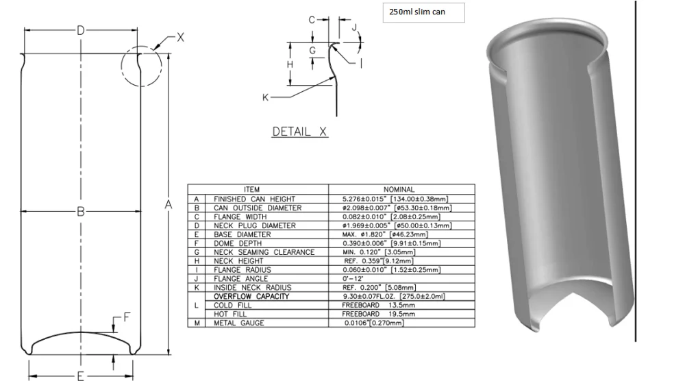330ml Slick Can And Standard Can With Aluminium Material For Beverage 