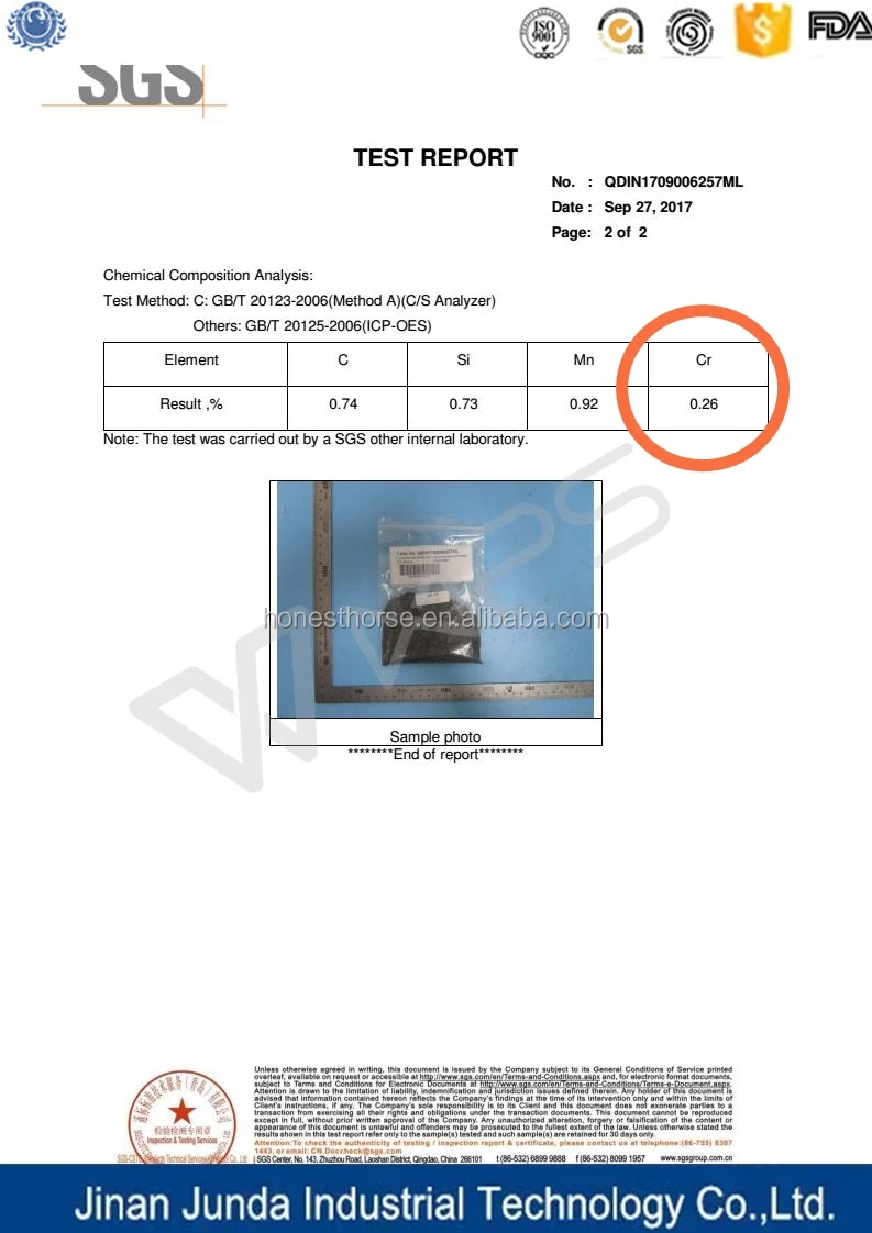 SAE J444 INTERNATIONALES standard grenaille d'acier pour structure en acier surface dynamitage ...