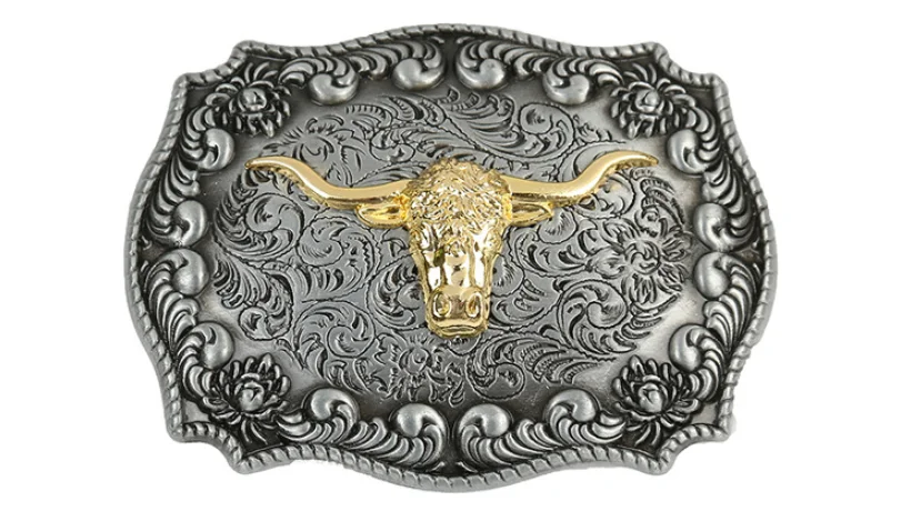 Shop Our 40mm Bull Head Two Colors 3D Western Belt Buckle