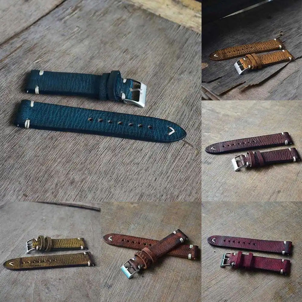 Wholesale 18mm 20mm 22mm 24mm Genuine Leather Western Watch Band ...