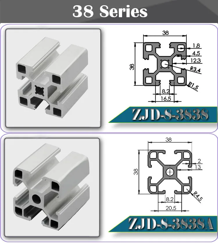 Modular T Slot 1.5" T-slot Light 38.1 Aluminum Extrusion Profile - Buy ...