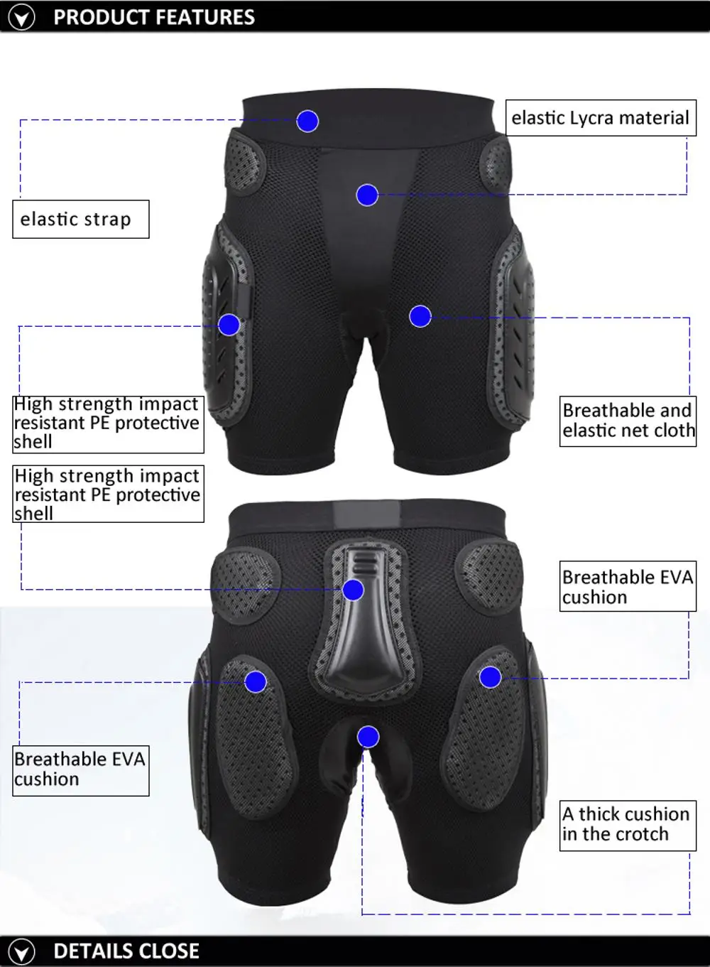 Quality Motorcycle Shock Absorbing Hip Pad Padded Shorts - Buy ...