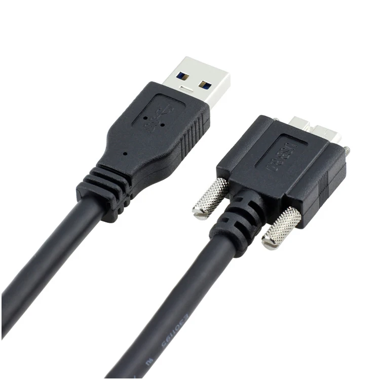 USB 3.0 A Male to Micro B Male Camera Link Cable with Screw Lock