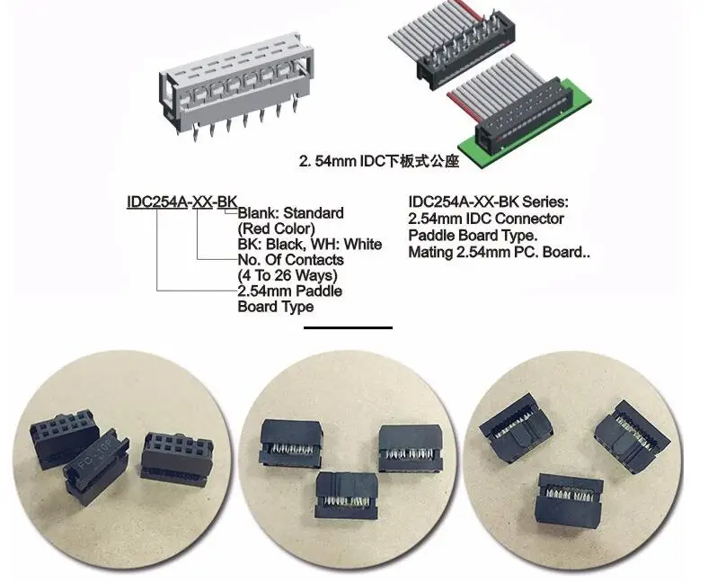 Picoflex 1.27mm Pitch 4p 8p 10p Socket Housing Flat Cable Idc Type Connector F32y-10s Obaw05001 ...