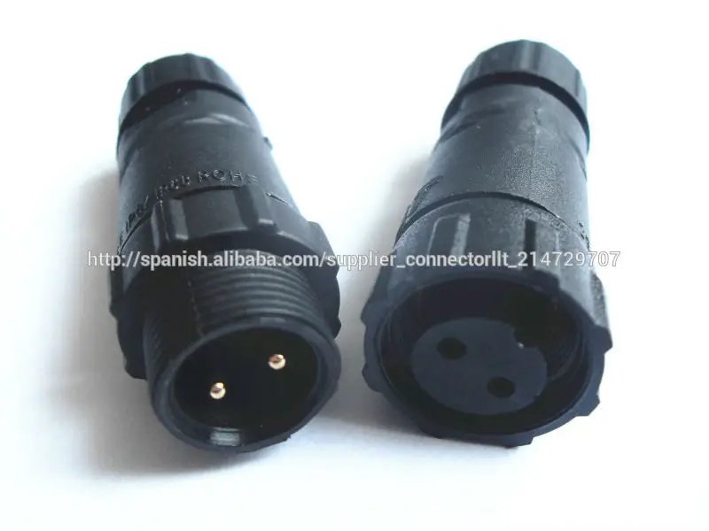 2 pines conector impermeable montaje en campo, conectores eléctricos machos y hembras-Conectores ...