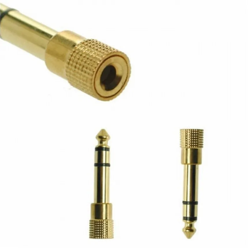 Gold Plated 6.5mm 1/4"male Plug To 3.5mm 1/8"female Jack Stereo ...