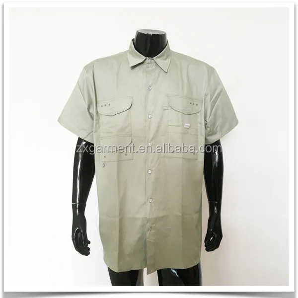 Custom Logo Long Sleeve Collared Button Up Fishing Shirts Button Down ...
