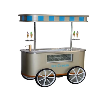 Customized Mobile Ice Cream Display Cabinet Cart With Freezer - Buy ...