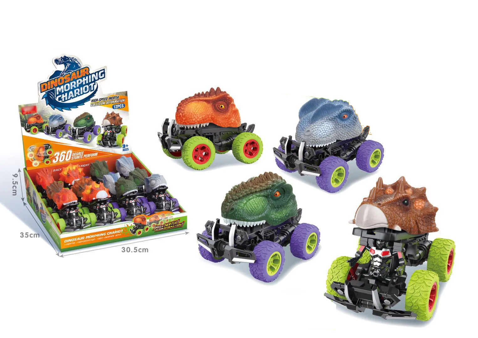 Creative Design Plastic 4 Wheels Mini Off-road Car Inertia Metal Animal ...