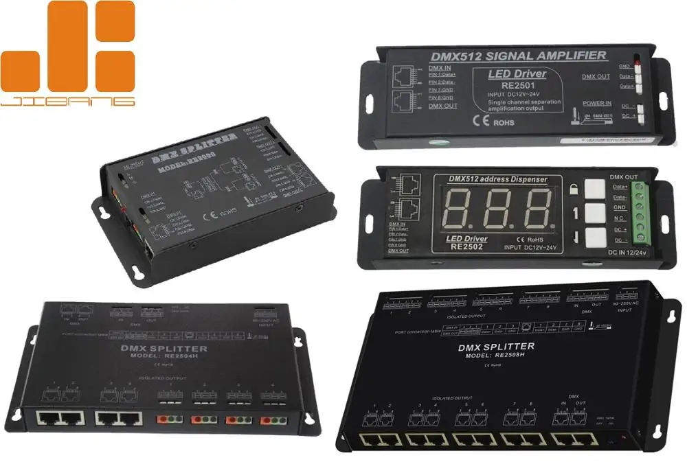 DMX Booster 1CH Splitter DMX DC12-24V Dimmable DMX512 Amplificateur de ...
