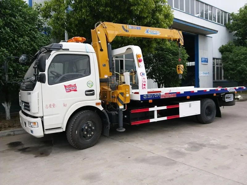 New Flatbed Wrecker Truck With 3.2ton Crane/towing Truck Mounted Crane ...