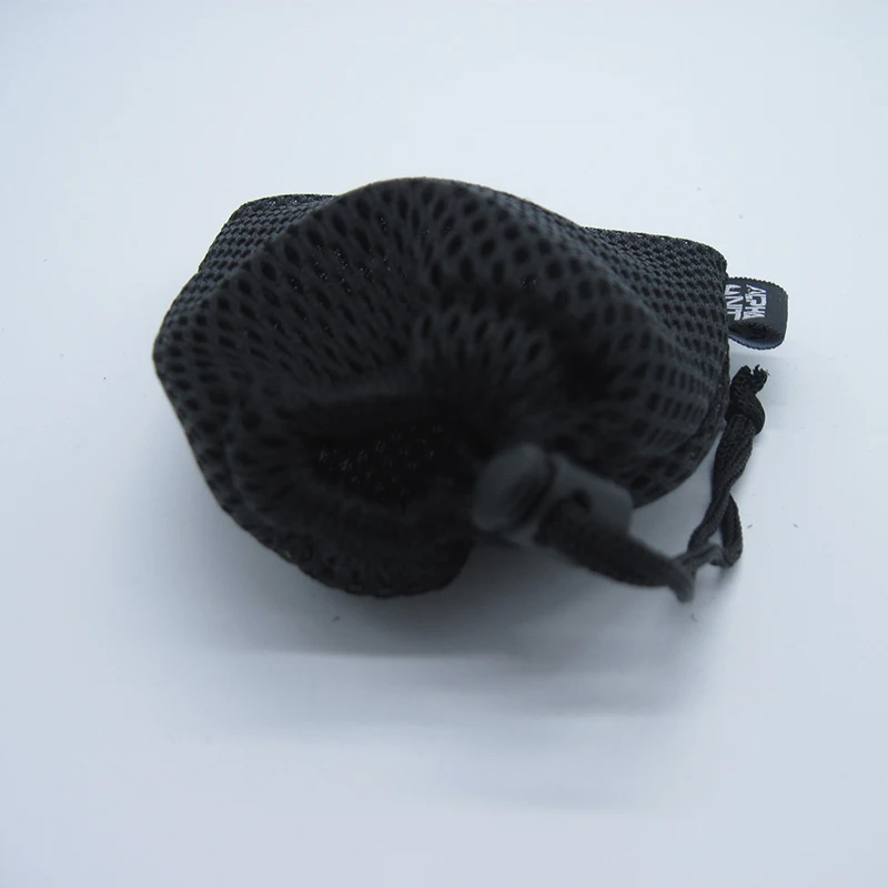 Small Black Drawstring Bag Mesh Bag With Woven Label Polyester ...