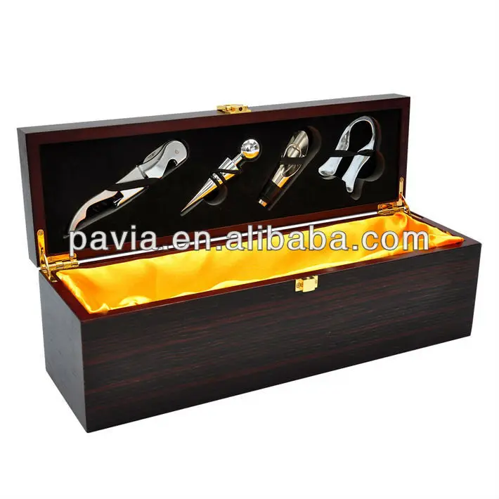 Luxury Wooden Wine Storage Box with Buckle for 1 Bottle in Brown Finish ...