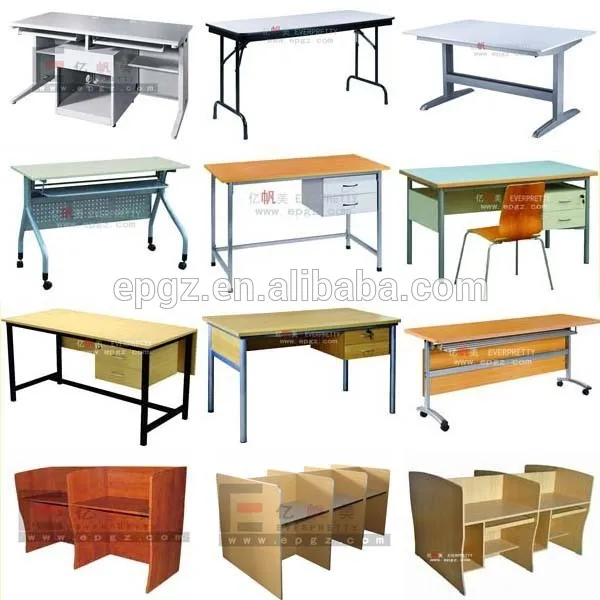 Popular Design School Library Furniture Wooden Partition Reading Table ...