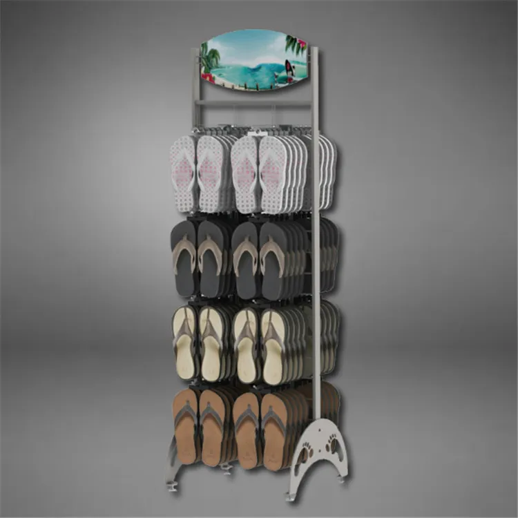 Floor Standing Wooden Flip Flop Display Rack - Shop Now