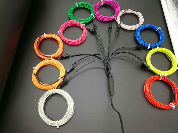 Electroluminescent El Wire 2m 2.3mm With 3v Controller - Buy El Wire,El ...