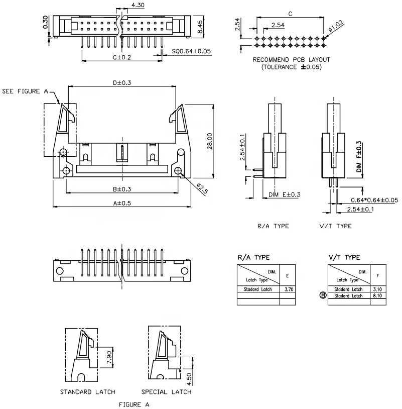24P 2.54mm Pitch Shrouded Box Header with IDC Lock - Kerryee