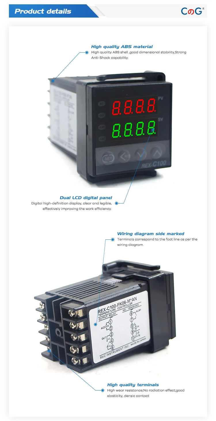 Cg Rex-c100 K E Pt100 Entrées Multiples Ssr Relais Double Sortie Numérique Électronique ...