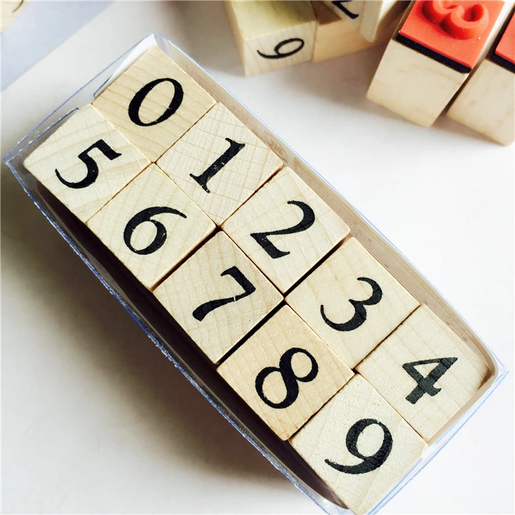 Custom Square Number Letter Stamps Wooden Stamp Set For Kids - Buy ...