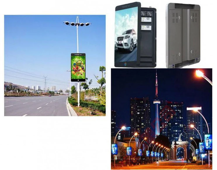 Wifi 3g Street Pole Led Display Screen Signs For Outdoor Street Light ...