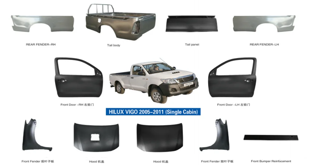 Rear Fender Left For Hilux Vigo 2005-2011(single Cabin) - Buy Rear ...