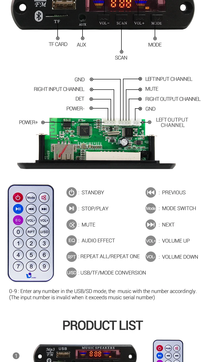 Cheap Mp3 Decoder Board With Remote Control And Cord - Buy Mp3 Decoder ...